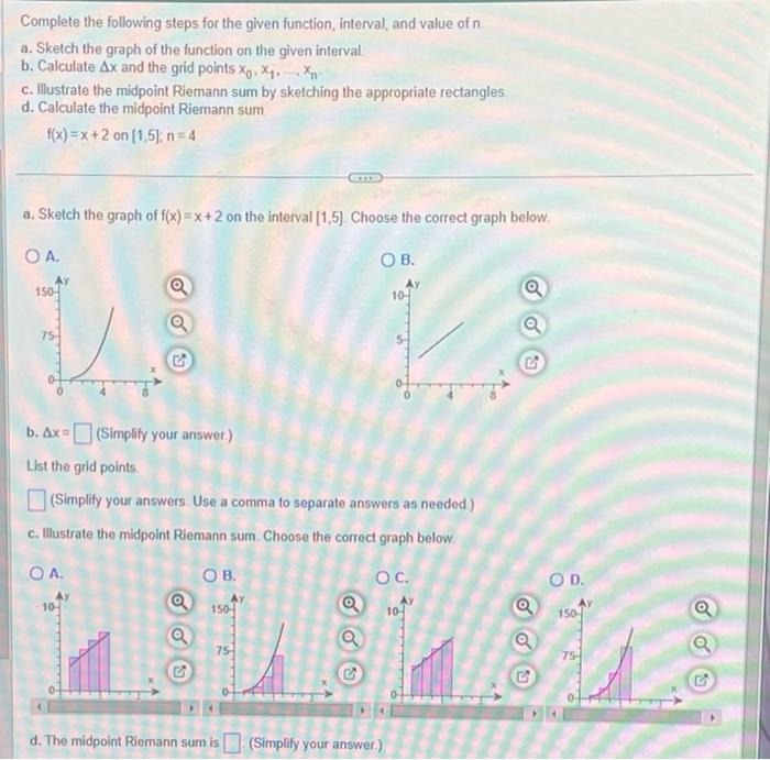 Solved Complete the following steps for the given function, | Chegg.com