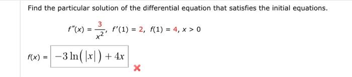 Solved Find the particular solution of the differential | Chegg.com