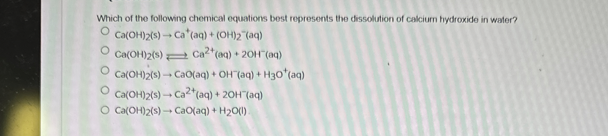 Solved Which of the following chemical equations best | Chegg.com