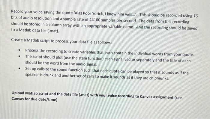 Solved please help with the steps of recording your voice | Chegg.com