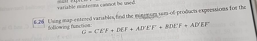 Solved 626 using Map Entered Variables Find The Minimum