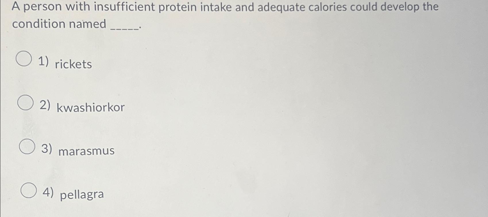 Solved A person with insufficient protein intake and | Chegg.com