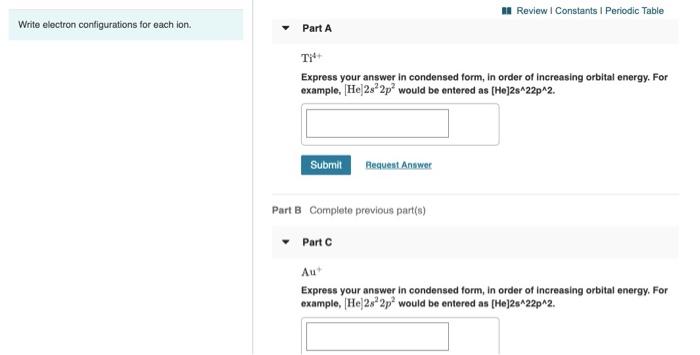 Solved Review Constants 1 Periodic Table Write electron | Chegg.com