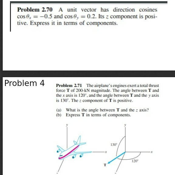 Solved Problem 2.70 A unit vector has direction cosines cos | Chegg.com