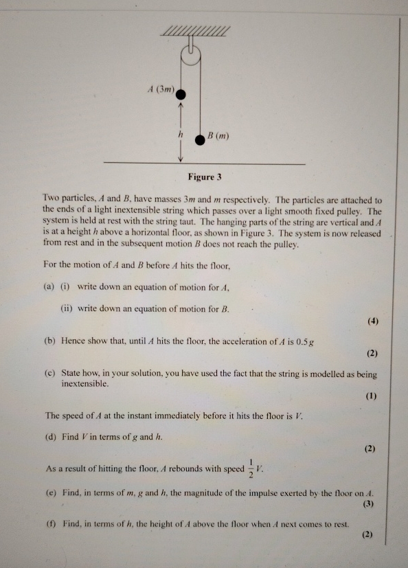 Solved Two particles, A and B, ﻿have masses 3m ﻿and m | Chegg.com