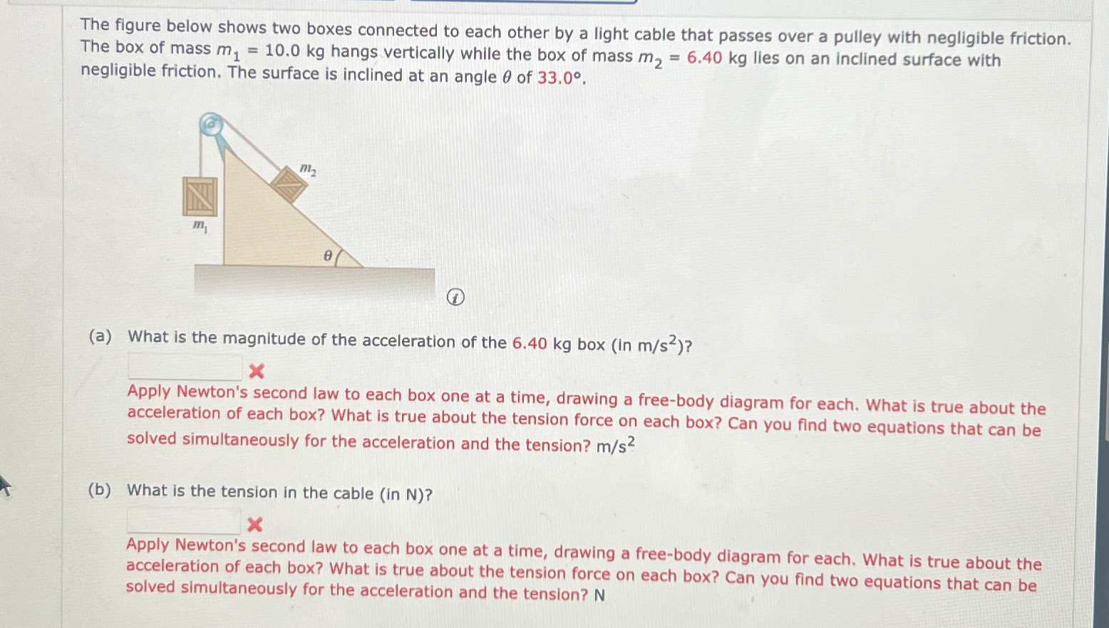 Solved The figure below shows two boxes connected to each | Chegg.com
