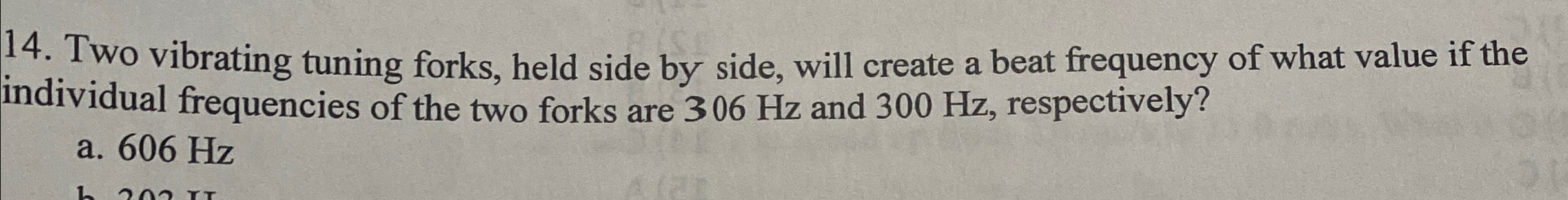 Solved Two vibrating tuning forks, held side by side, will | Chegg.com
