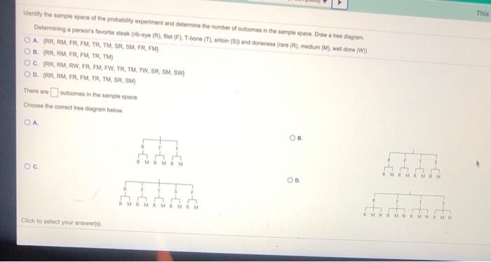 Solved Identify the sample space of the probability | Chegg.com