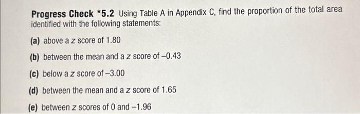 Solved Progress Check ⋆5.2 Using Table A in Appendix C, find | Chegg.com