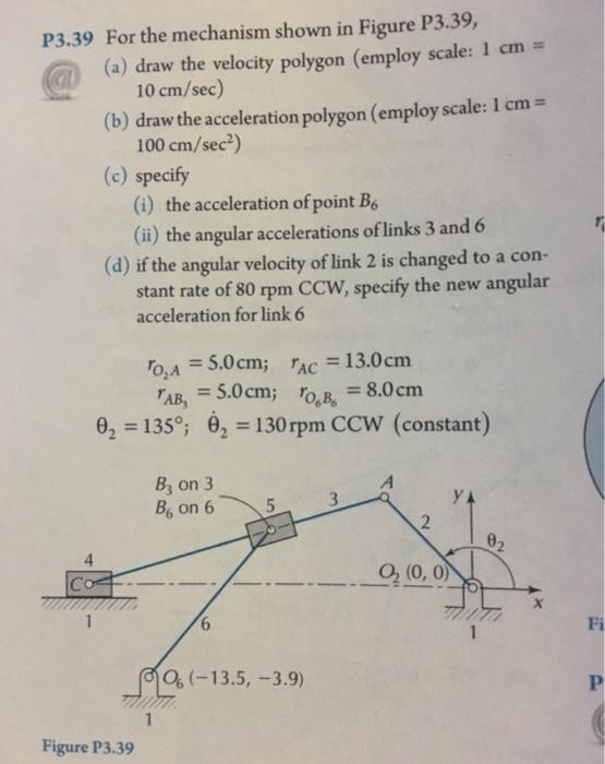 Solved P3.39 For the mechanism shown in Figure P3.39, (a) | Chegg.com