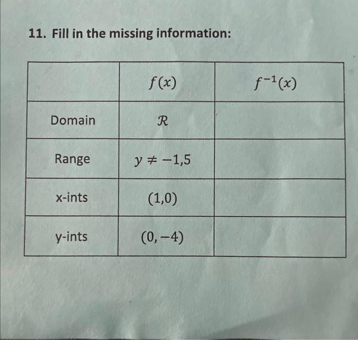 Solved How do I solve number 11? you can answer number 10 if | Chegg.com
