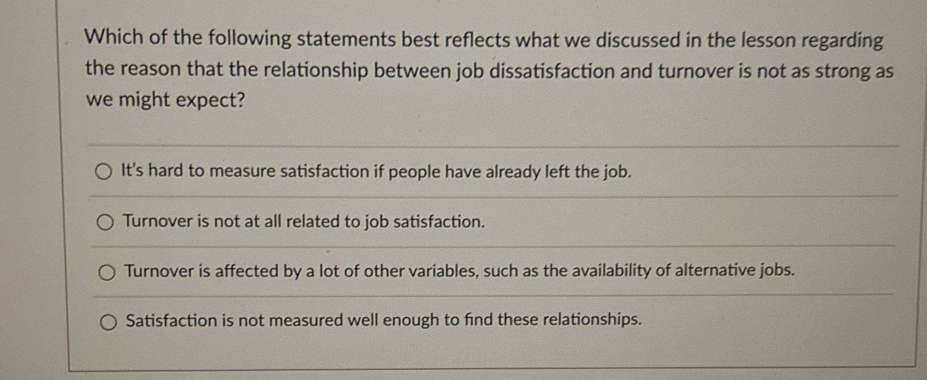 Solved Which of the following statements best reflects what | Chegg.com