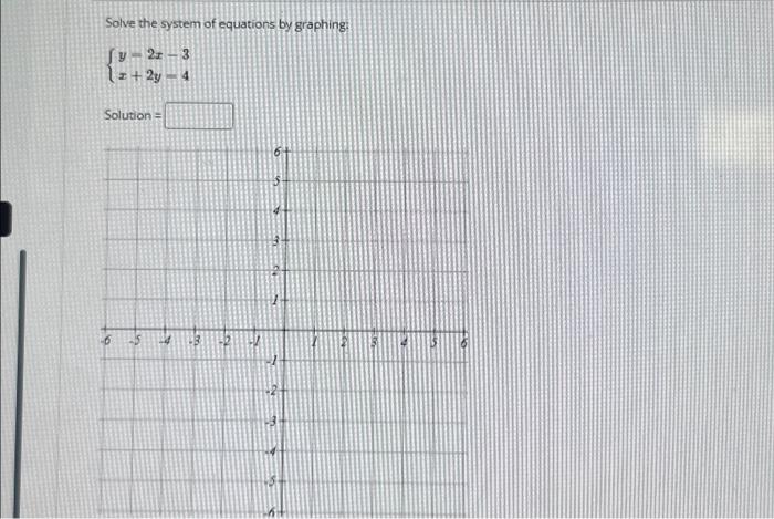 Solved Solve the system of equations by graphing: y=2x-3 I + | Chegg.com