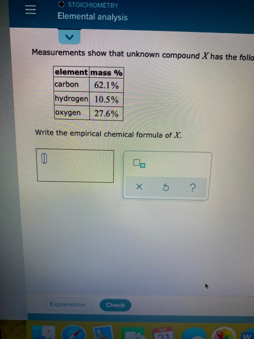 Solved O STOICHIOMETRY Elemental analysis Measurements show | Chegg.com
