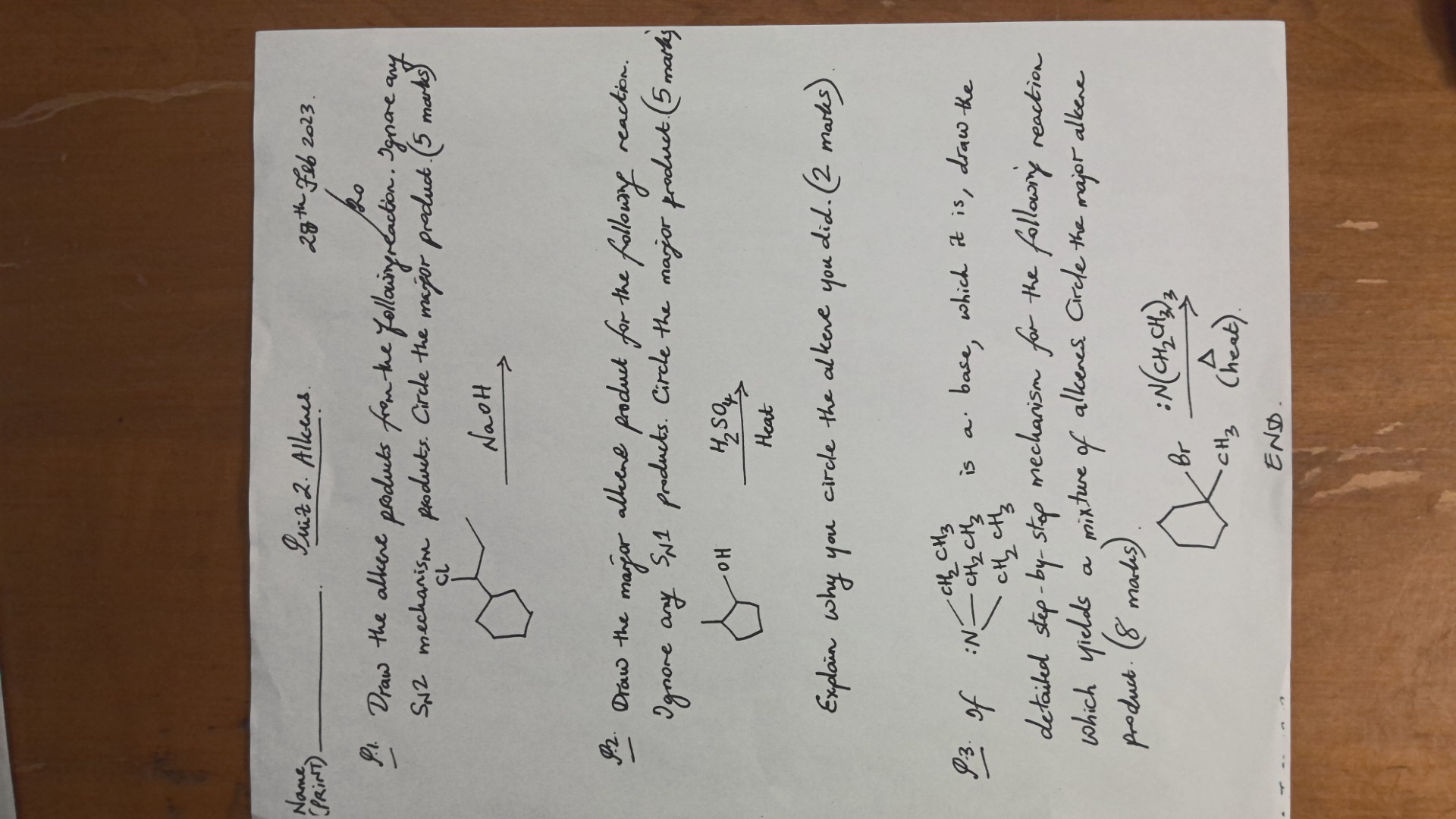 Solved Q. ﻿Draw the alkene products from the following | Chegg.com
