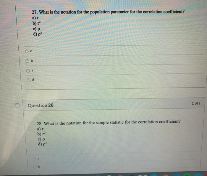 Solved 27. What is the notation for the population parameter | Chegg.com