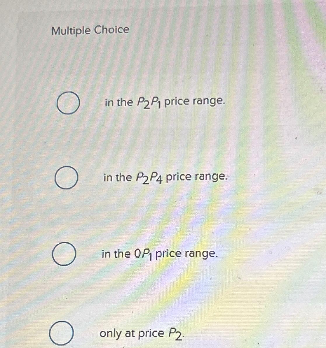 Solved Multiple Choicein the P2P1 ﻿price range.in the P2P4 | Chegg.com