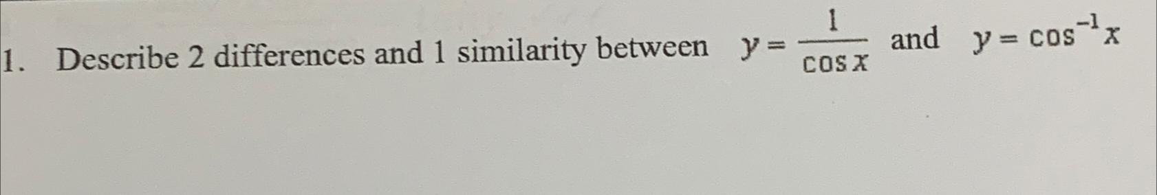 Solved Describe 2 ﻿differences and 1 ﻿similarity between | Chegg.com