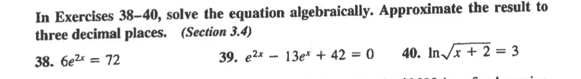 Solved In Exercises 38-40, ﻿solve the equation | Chegg.com