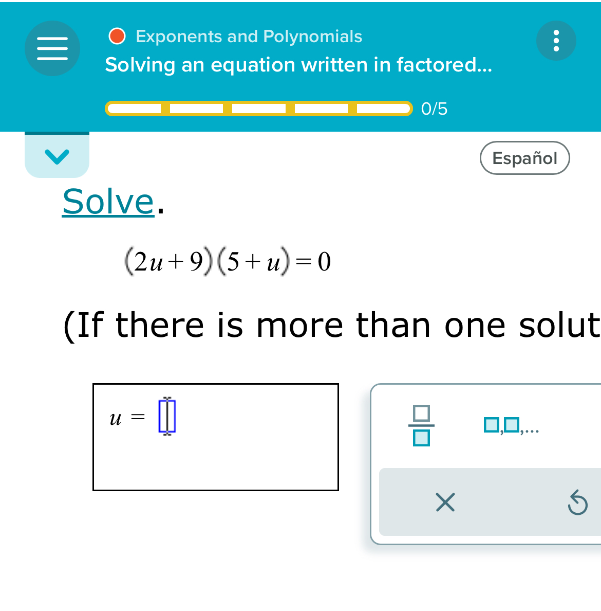 Solved Exponents and PolynomialsSolving an equation written | Chegg.com
