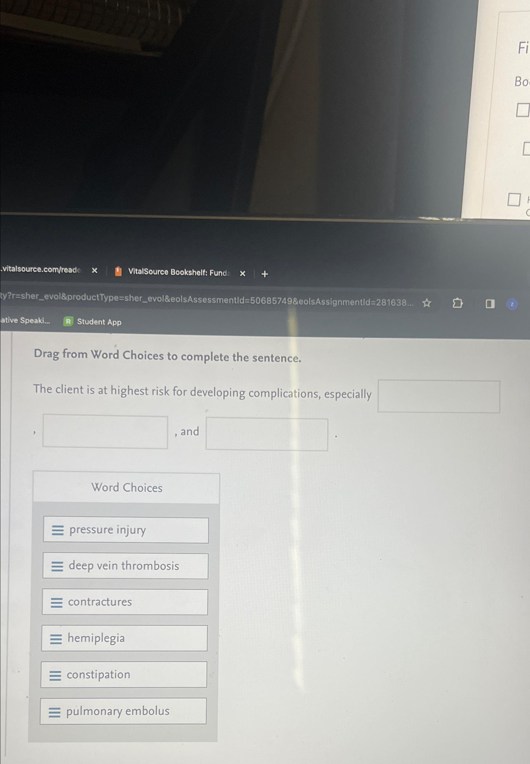 Solved Drag from Word Choices to complete the sentence.The | Chegg.com