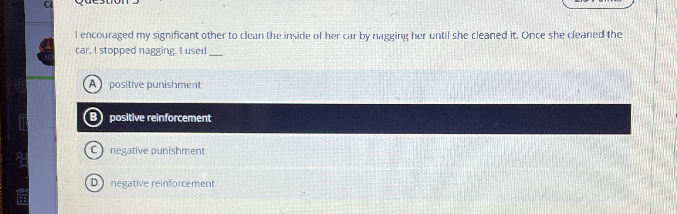 Solved I encouraged my significant other to clean the inside | Chegg.com