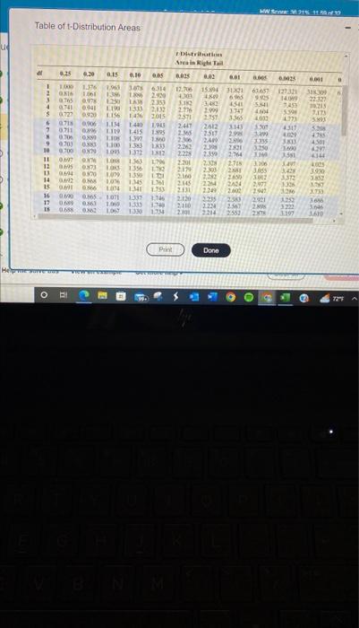 Solved Determine the t.value in each of the casos Click the | Chegg.com