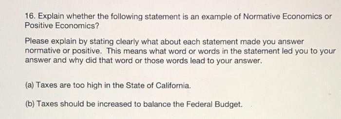 Solved 16. Explain whether the following statement is an | Chegg.com