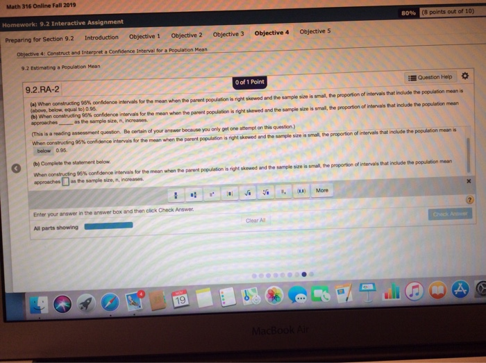 Solved Math 316 Online Fall 2019 Homework: 9.2 Interactive | Chegg.com