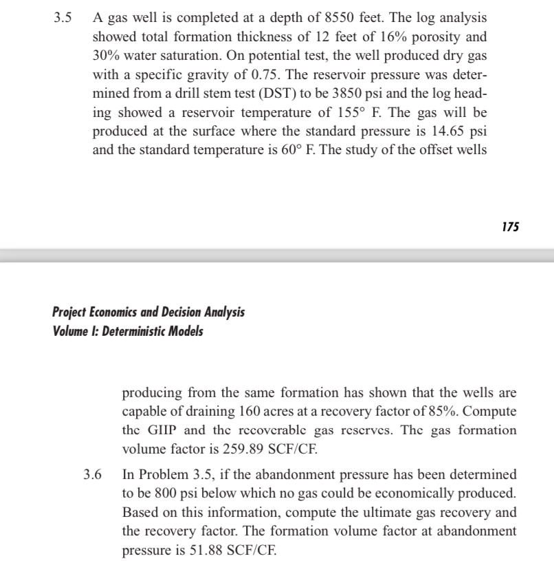Solved 3.5 ﻿A gas well is completed at a depth of 8550 | Chegg.com