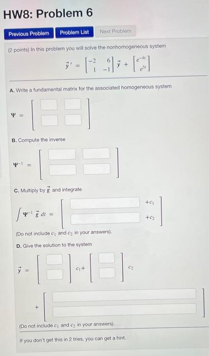 Solved HW8: Problem 6 Previous Problem Problem List Next | Chegg.com