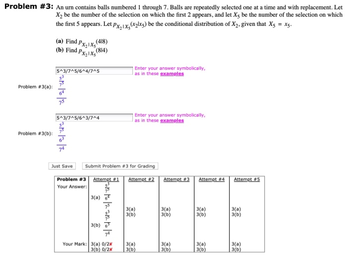 Solved Problem #3: An urn contains balls numbered 1 through | Chegg.com