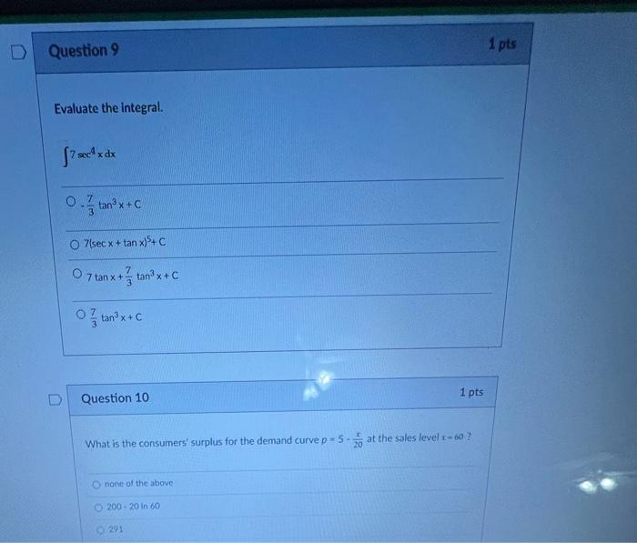 Solved D 1 pts Question 9 Evaluate the integral (78clx dx | Chegg.com Solved D 1 pts Question 9 Evaluate the integral (78clx dx | Chegg.com