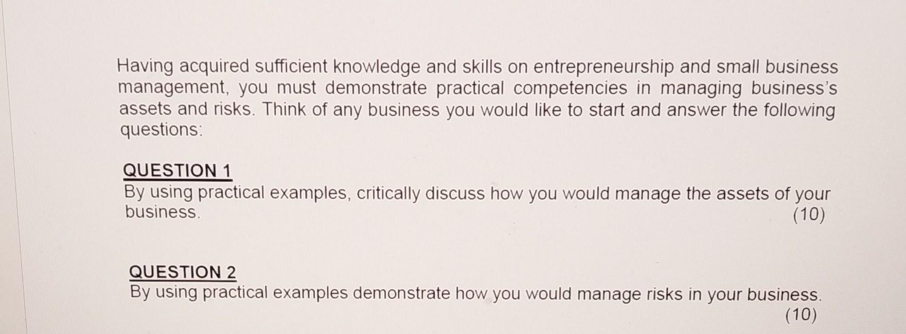Solved please kindly show me practical examples examples as | Chegg.com