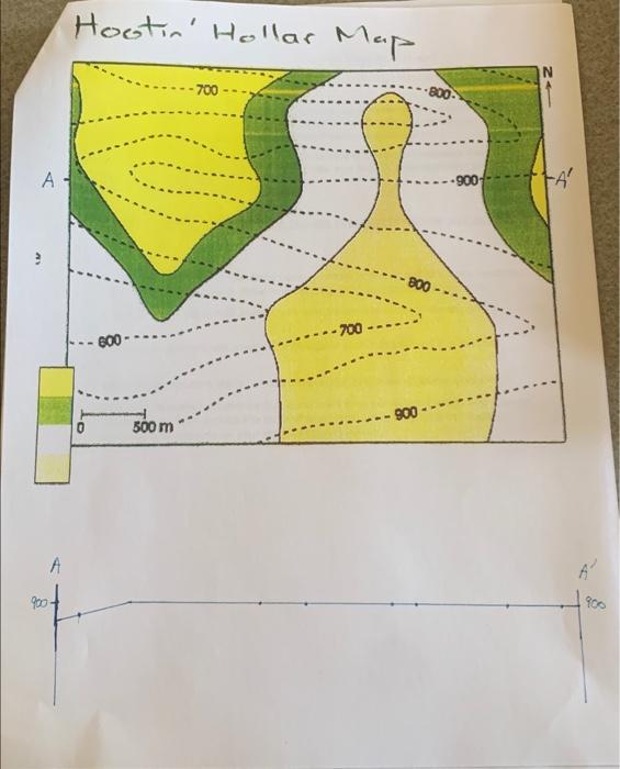 Solved 2) Hootin' Hollar map of a folded terrain (assume all | Chegg.com