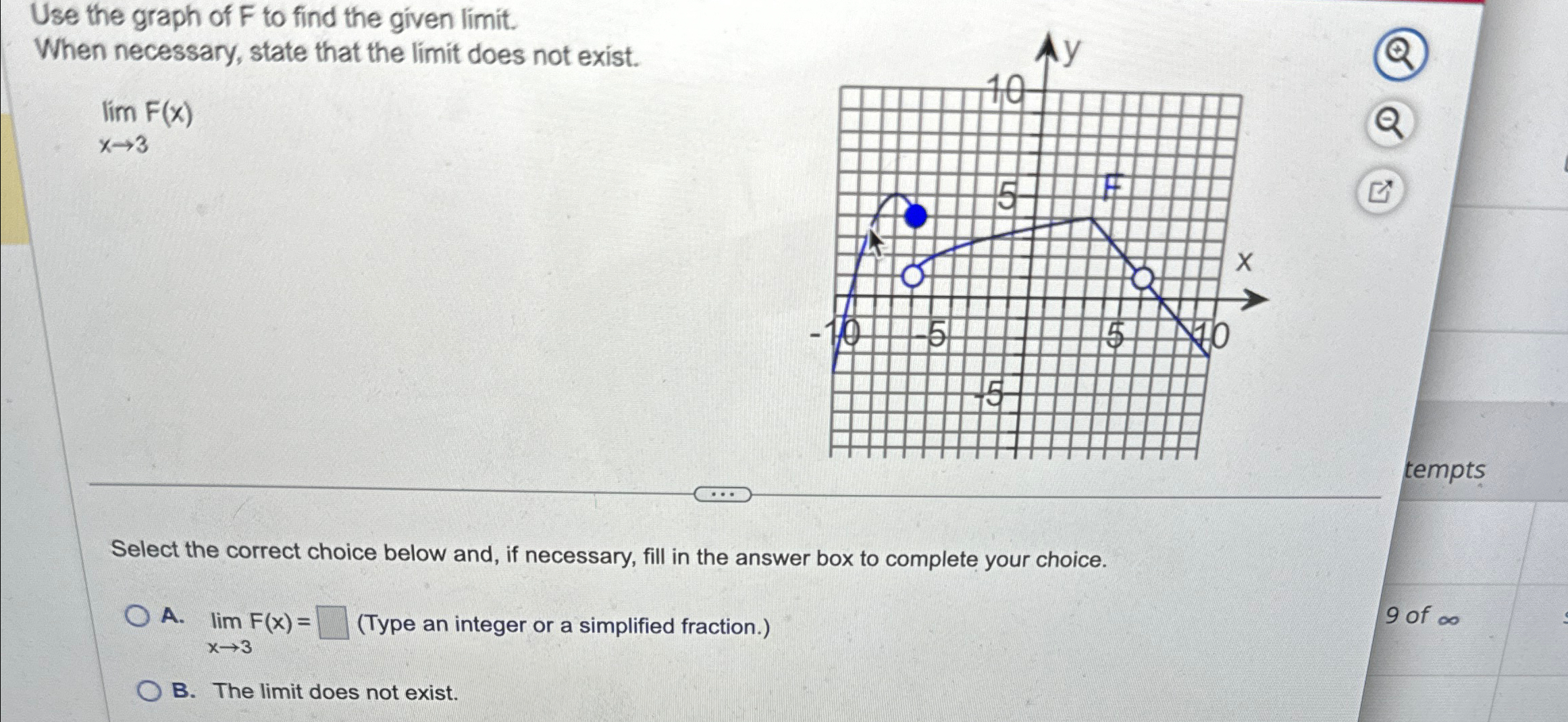 Solved Use the graph of F ﻿to find the given limit.When | Chegg.com