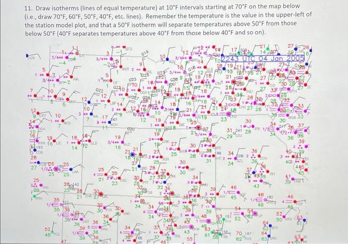 11. Draw isotherms (lines of equal temperature) at | Chegg.com