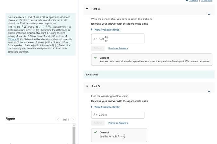 Solved Loudspeakers A and B are 7.00 m apart and vibrale in | Chegg.com
