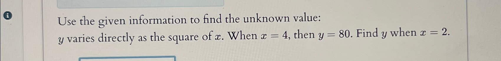 Solved Use the given information to find the unknown value: | Chegg.com