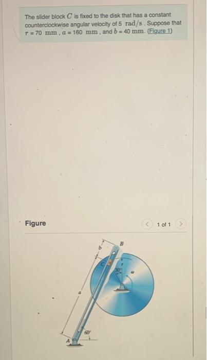 Solved The slider block C is fixed to the disk that has a | Chegg.com