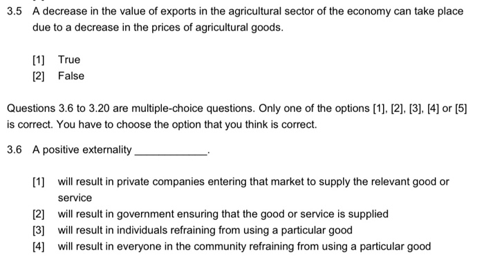 Solved 3.5 A decrease in the value of exports in the | Chegg.com