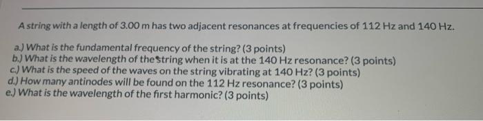 Solved A string with a length of 3.00 m has two adjacent | Chegg.com