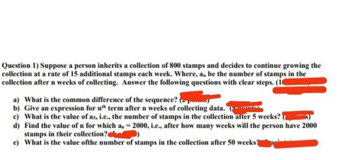 Question 1) Suppose a person inherits a collection of | Chegg.com