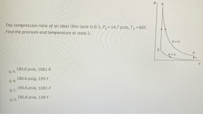 Solved 3 The compression ratio of an ideal Otto cycle is | Chegg.com