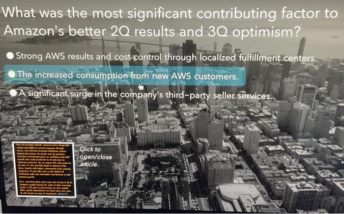 Solved What was the most significant contributing factor to | Chegg.com