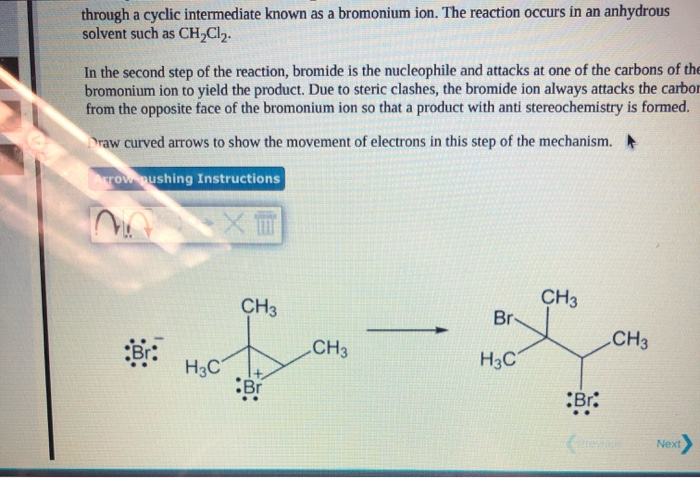 Solved through a cyclic intermediate known as a bromonium | Chegg.com
