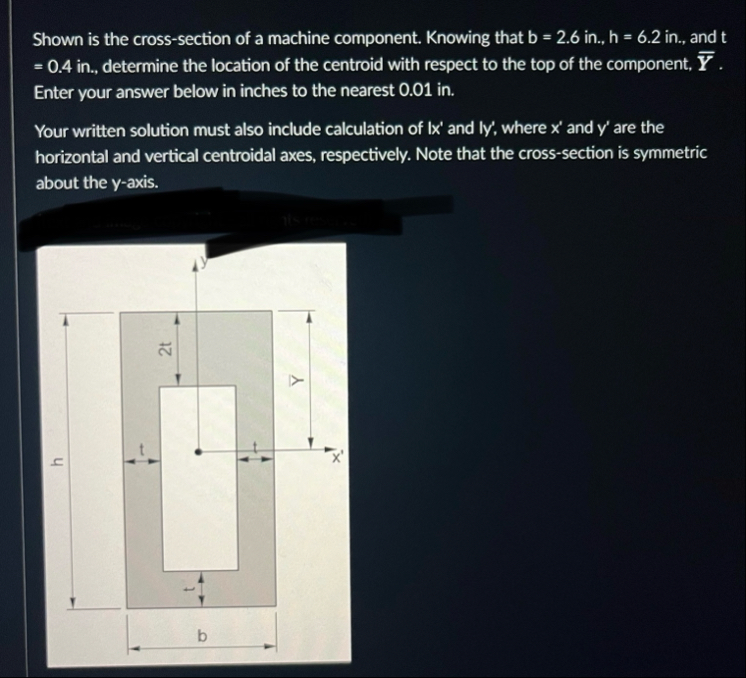 Solved Shown is the cross-section of a machine component. | Chegg.com