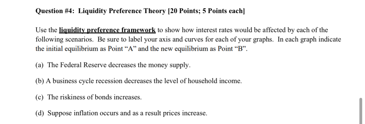 Solved Question #4: Liquidity Preference Theory [20 ﻿Points; | Chegg.com