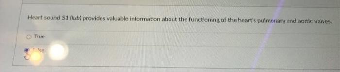 Solved Heart sound S1 (lub) provides valuable information | Chegg.com