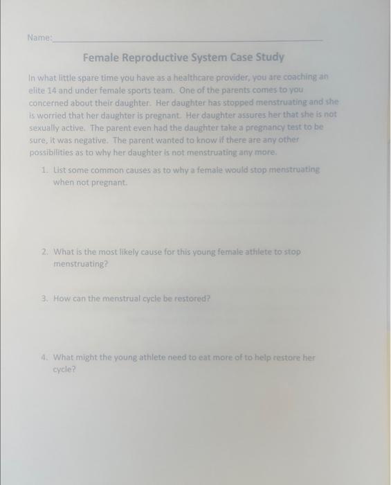 Solved Male Reproductive System Case Study Your best friend | Chegg.com